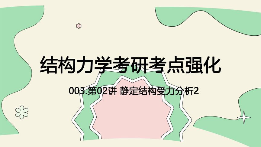 结构力学考研视频考点强化003.第02讲 静定结构受力分析2【转载】