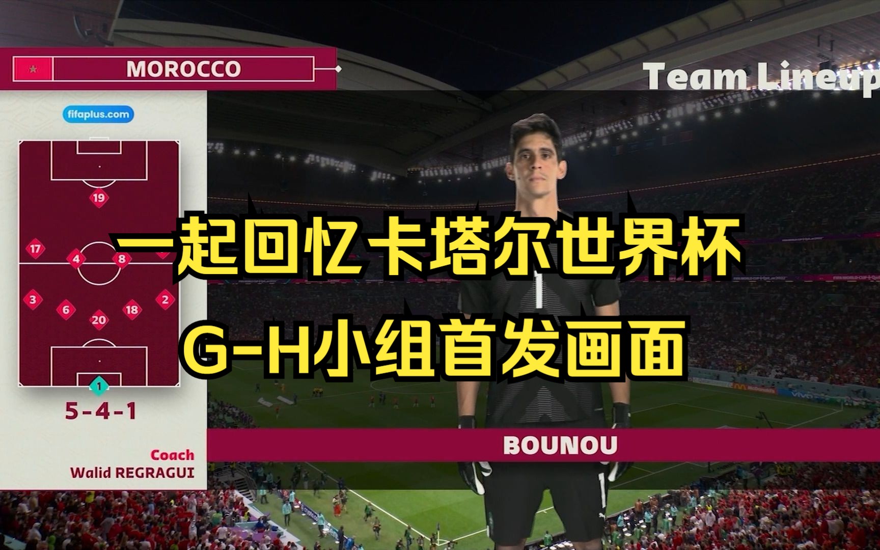 高清制作/听歌看球/回忆卡塔尔世界杯G-H小组首发画面背景歌曲 BGM ...