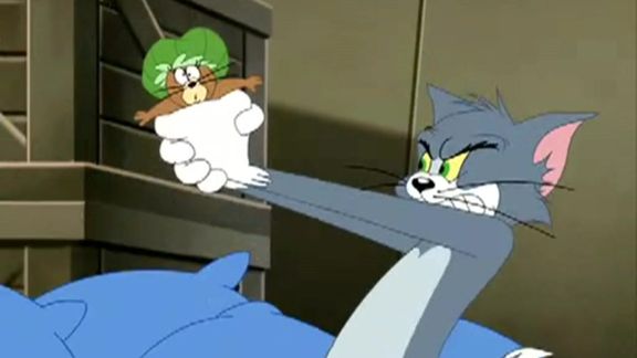 猫和老鼠:汤姆与杰瑞分别变成了冰与火,上演冰与火的斗争。