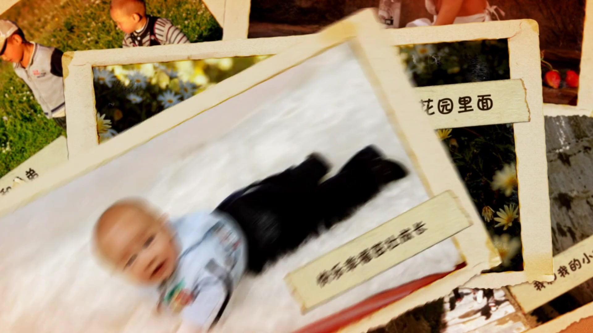 小孩相片幻灯片加字幕音乐宝宝MV视频制作