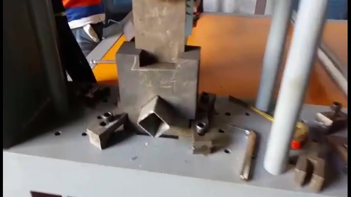 方管冲断视频 120方管4个厚冲断 加工冲断机器 方铁冲断不变形 冲断...