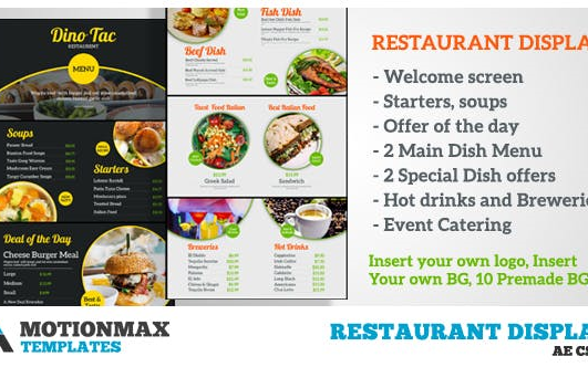 AE模板-餐厅美食价格介绍视频模板高级餐厅视频美食介绍