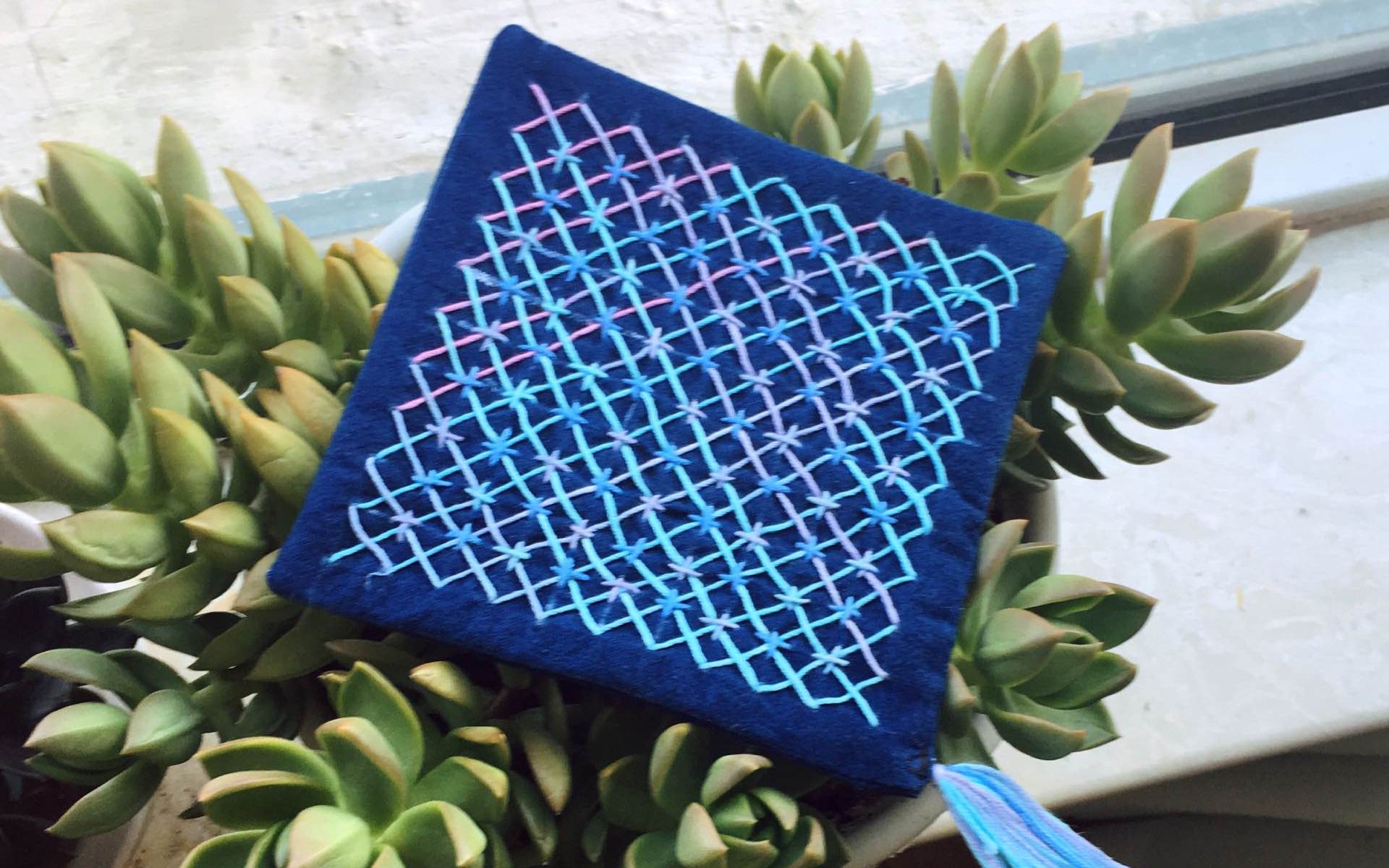 【手工】第一次制作刺子绣杯垫