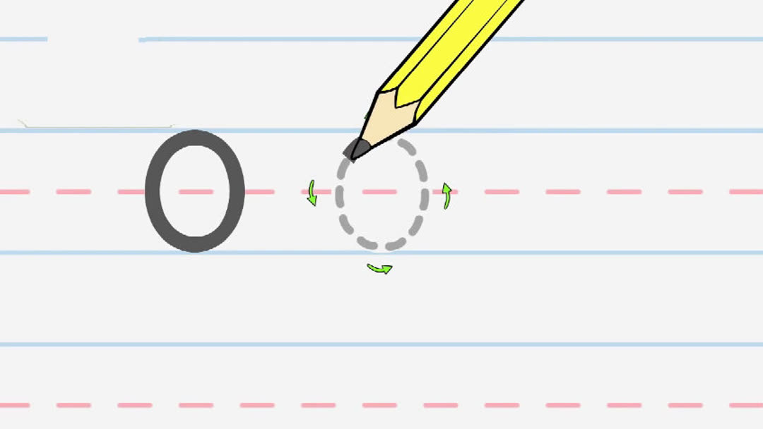 英文字母书写练习:letter O