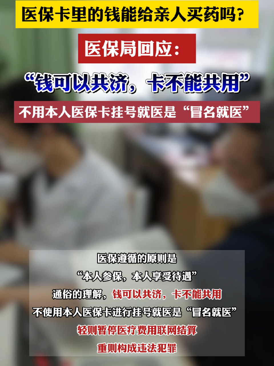 医保卡里的钱能给亲人买药吗?