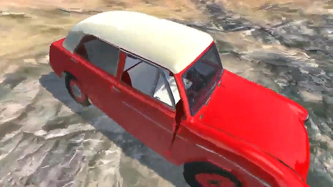 车祸模拟:汽车高速过弯冲出尖刺悬崖的疯狂瞬间!请爱惜生命!