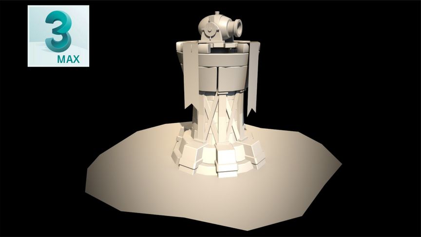 【3dmax建模】场景建模—“炮塔”游戏模型案例分析讲解!