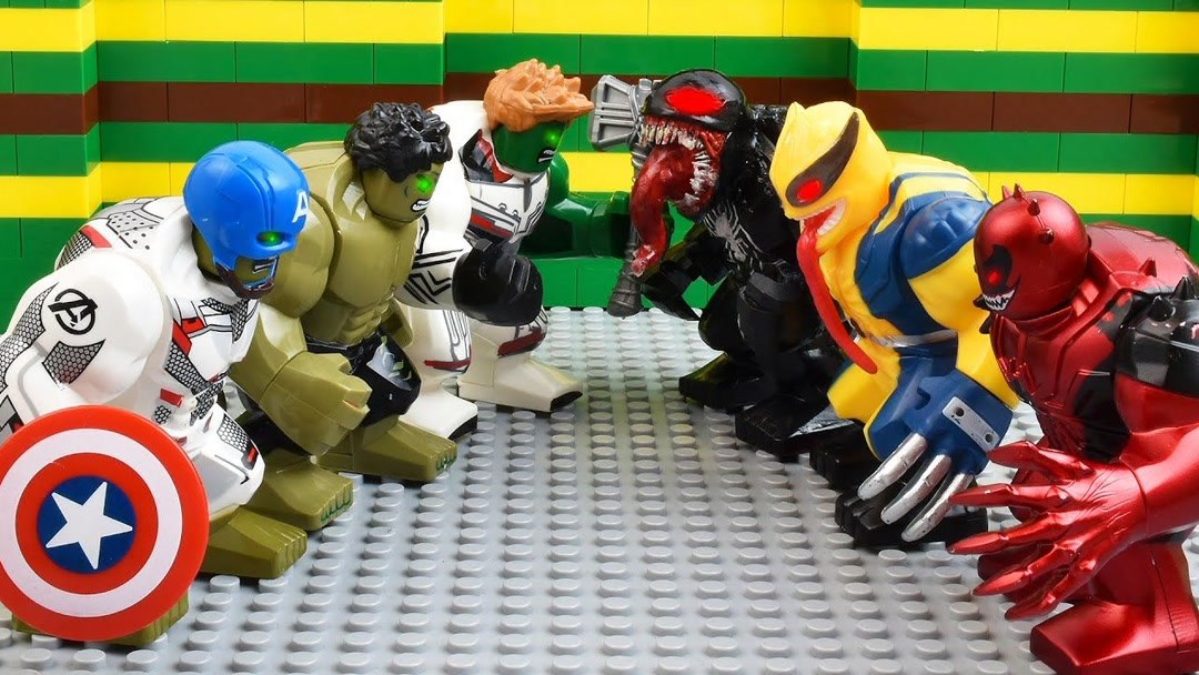 乐高动画:乐高复仇者绿巨人大战毒液队,雷神也来凑热闹啦!