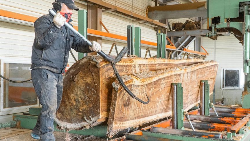 实拍韩国最贵木桌制作过程,全是几百年的老料,每年收益高达千万