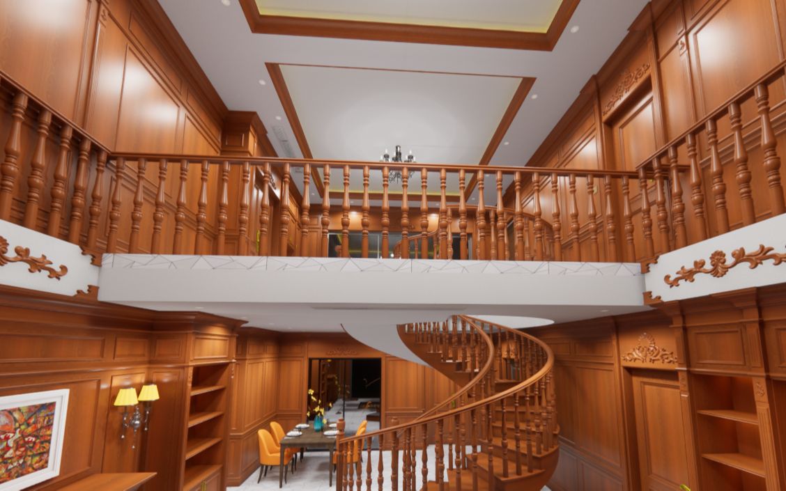 SketchUp欧式别墅建模,高端整木定制主流效果图