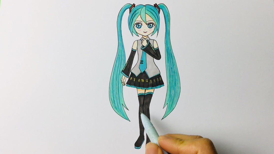 手绘简单可爱的初音未来 小伙伴们一起来画吧