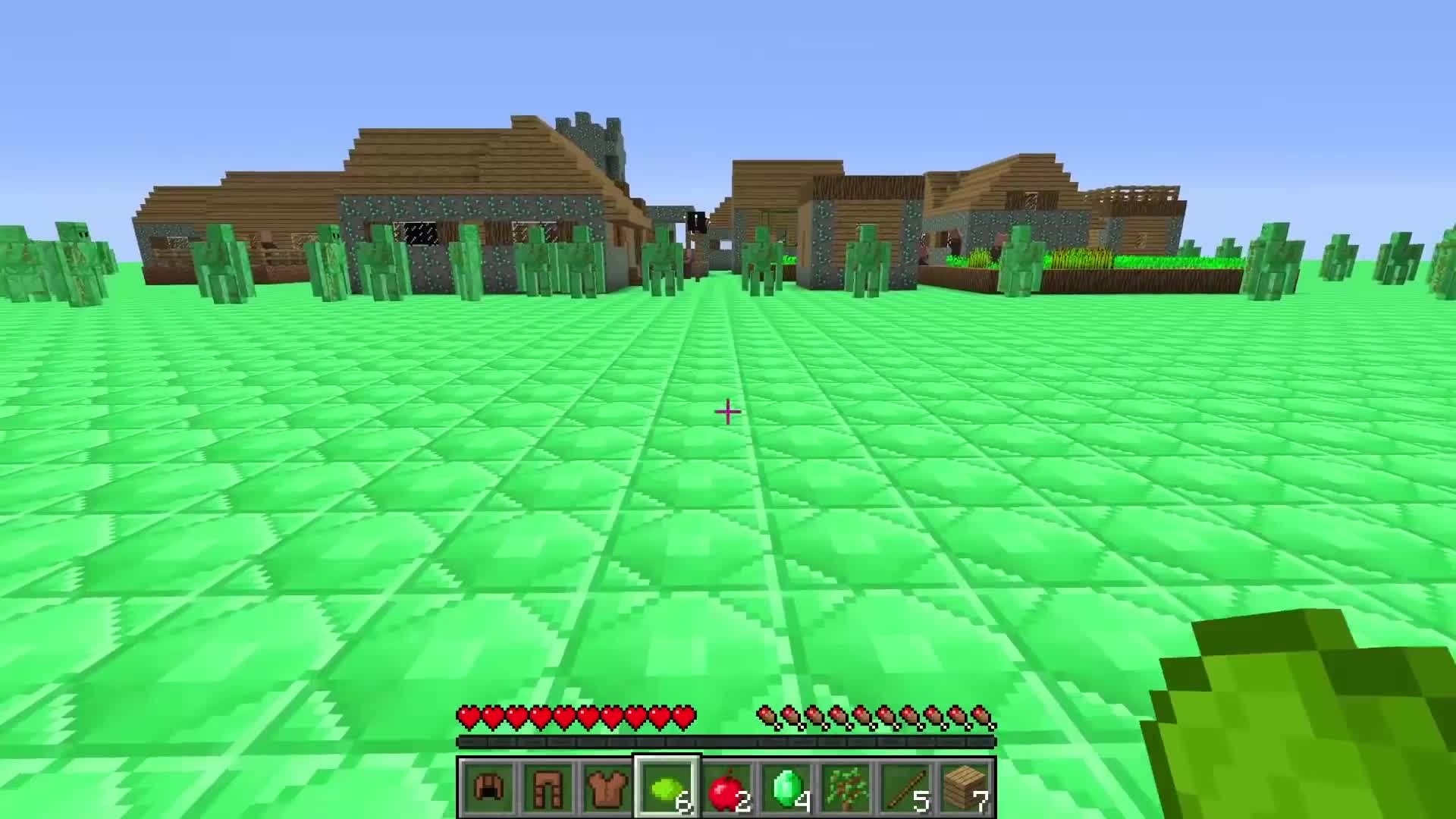 MC我的世界：来到了一片绿绿的村庄，底下的绿宝石能挖吗？