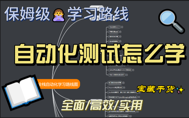 【12年经验2年教学打磨!】超实用的全栈Python自动化测试学习路线,...