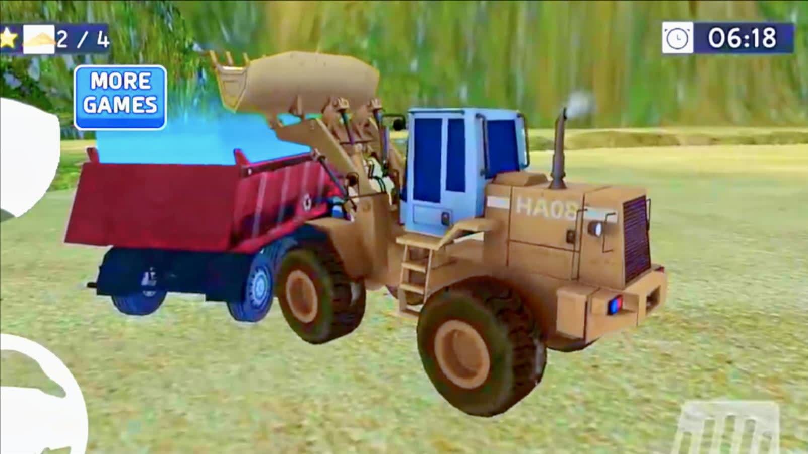 童趣:孩子们爱玩的重型卡车运输铲车,挖机推土机驾驶模拟器游戏