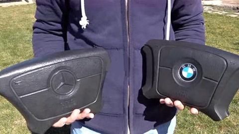 小伙重金买来宝马奔驰安全气囊,撞击对比质量,结果一目了然!