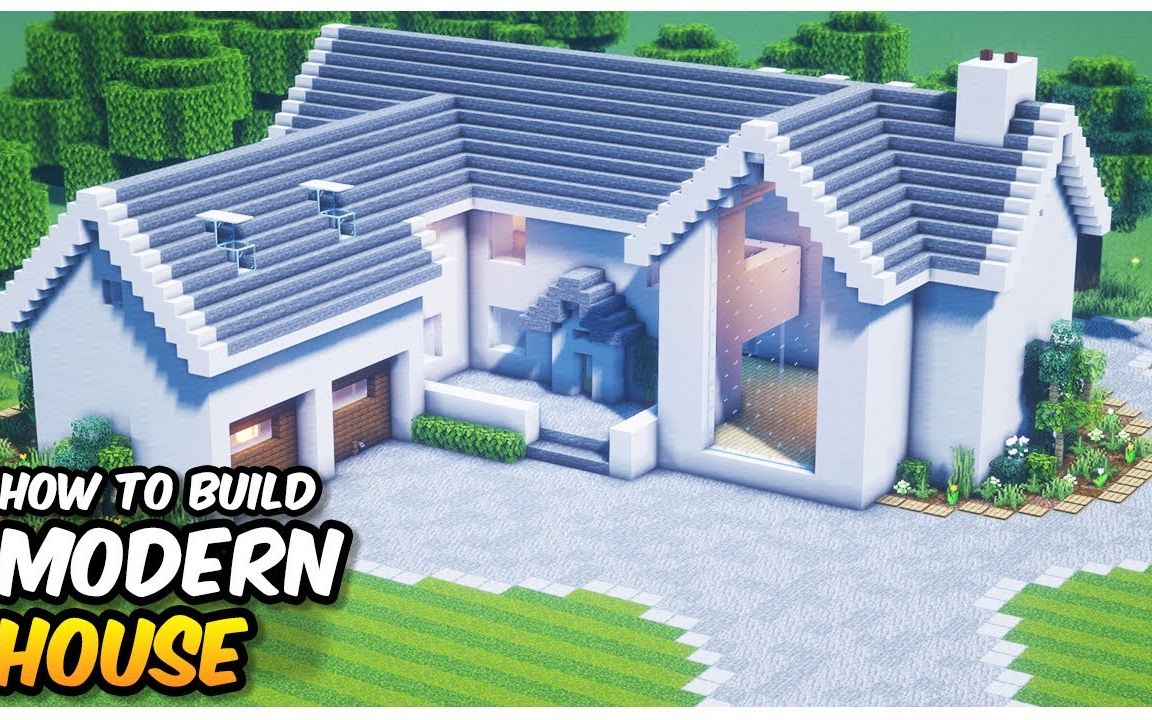 【建筑教程】教你建造一个白色大型现代别墅!