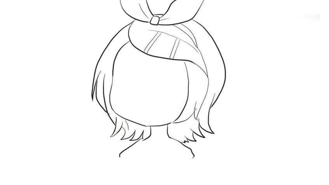 哭泣的小女孩镜音卡通简笔画