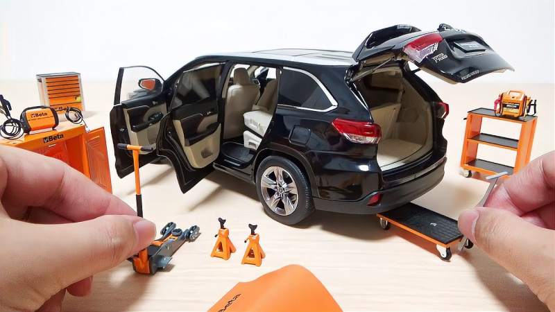 仿真汽车玩具介绍,丰田汉兰达玩具车模型,汽车玩具拆箱测试