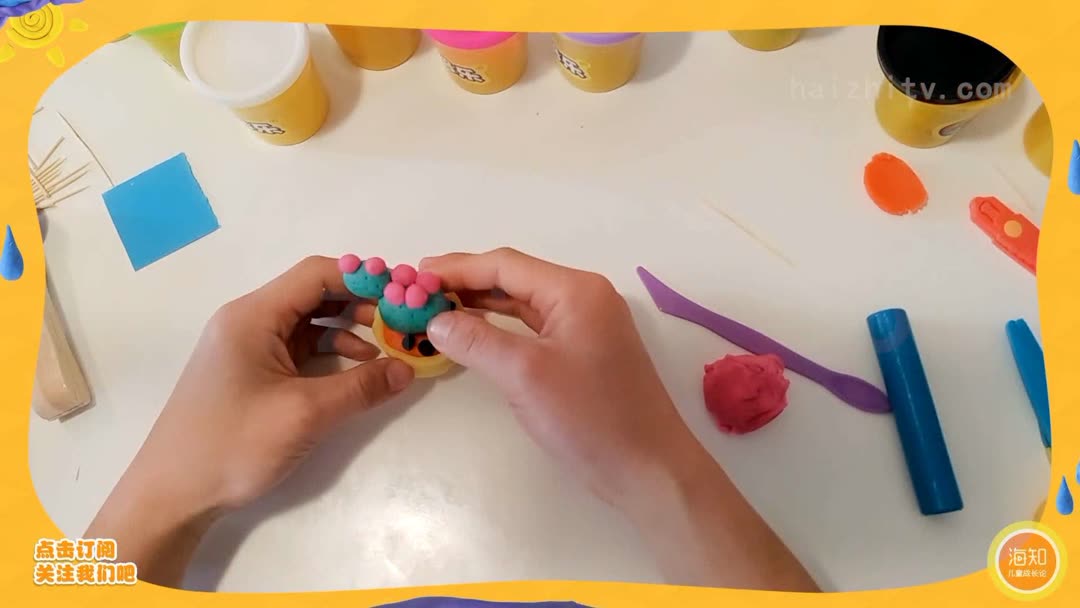 彩泥制作教程,如何用彩泥制作盆栽,亲子手工制作之彩泥DIY