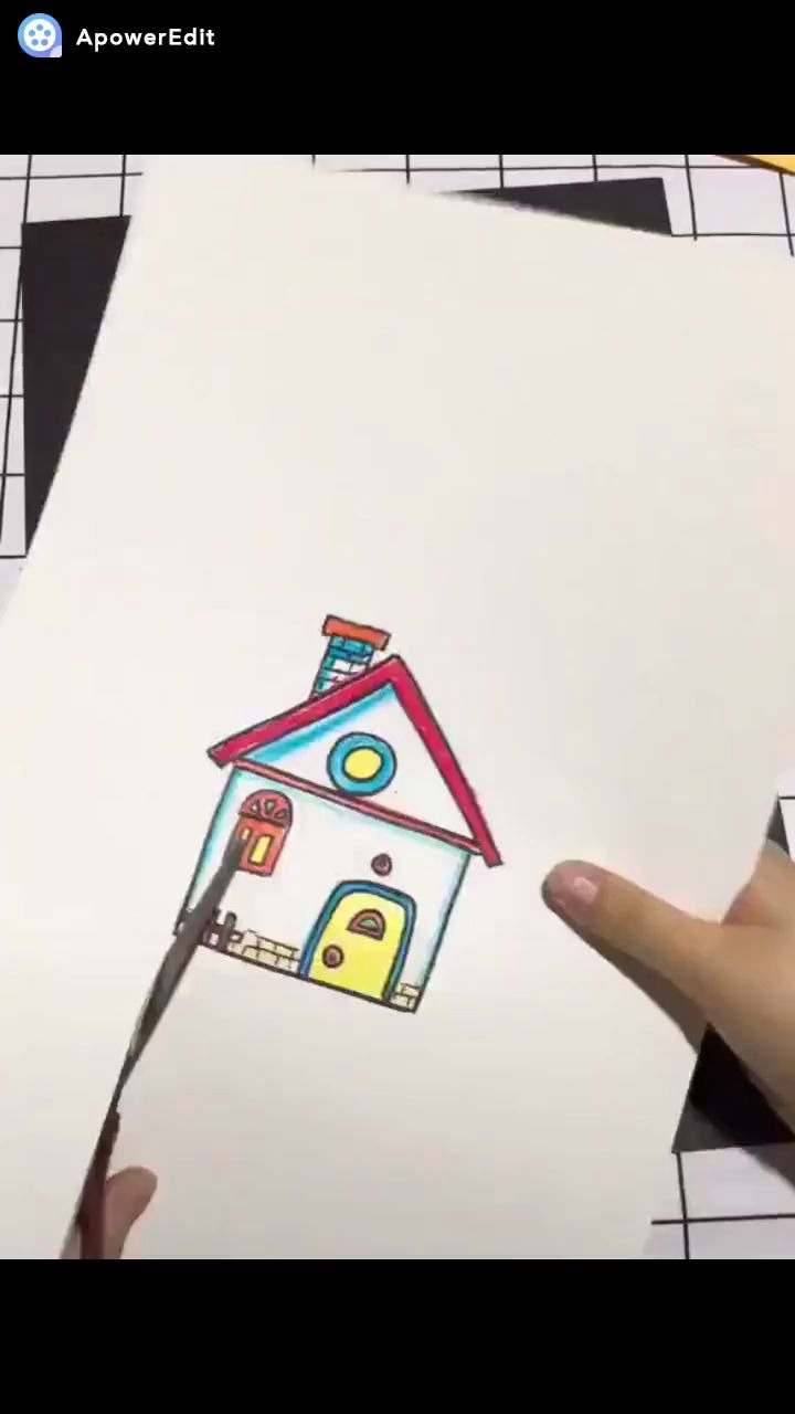 水彩折纸--会飞的房子2