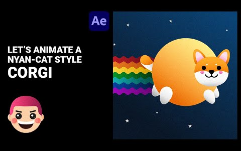 【AE教程|油管搬运|MG动画】mg柯基狗狗跑步动画