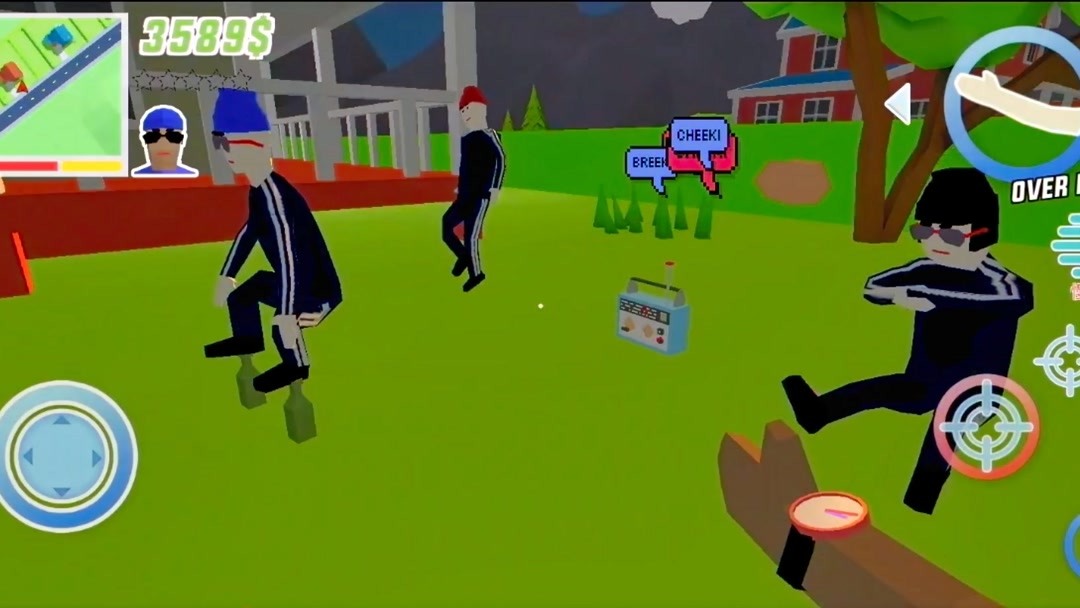 沙盒趣味模拟器 三位大爷练习功夫,酒瓶上扎马步稳如泰山