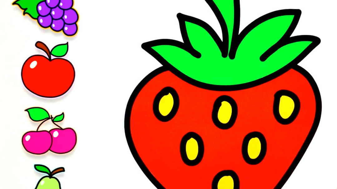 亲子简笔画,水果的简易画法,赶紧涂上漂亮的颜色吧