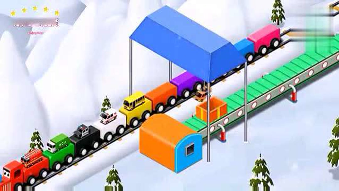 早教益智动画!宝宝颜色学习启蒙视频-圣诞礼物传输带