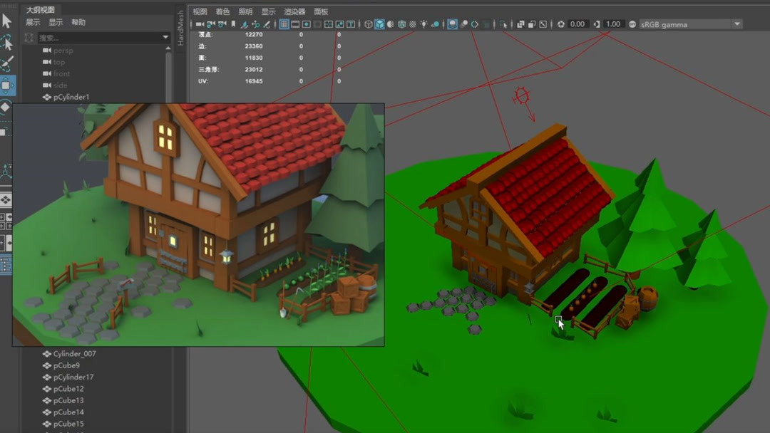 Maya小场景搭建+简单灯光设置渲染,对Maya感兴趣的不要错过咯!