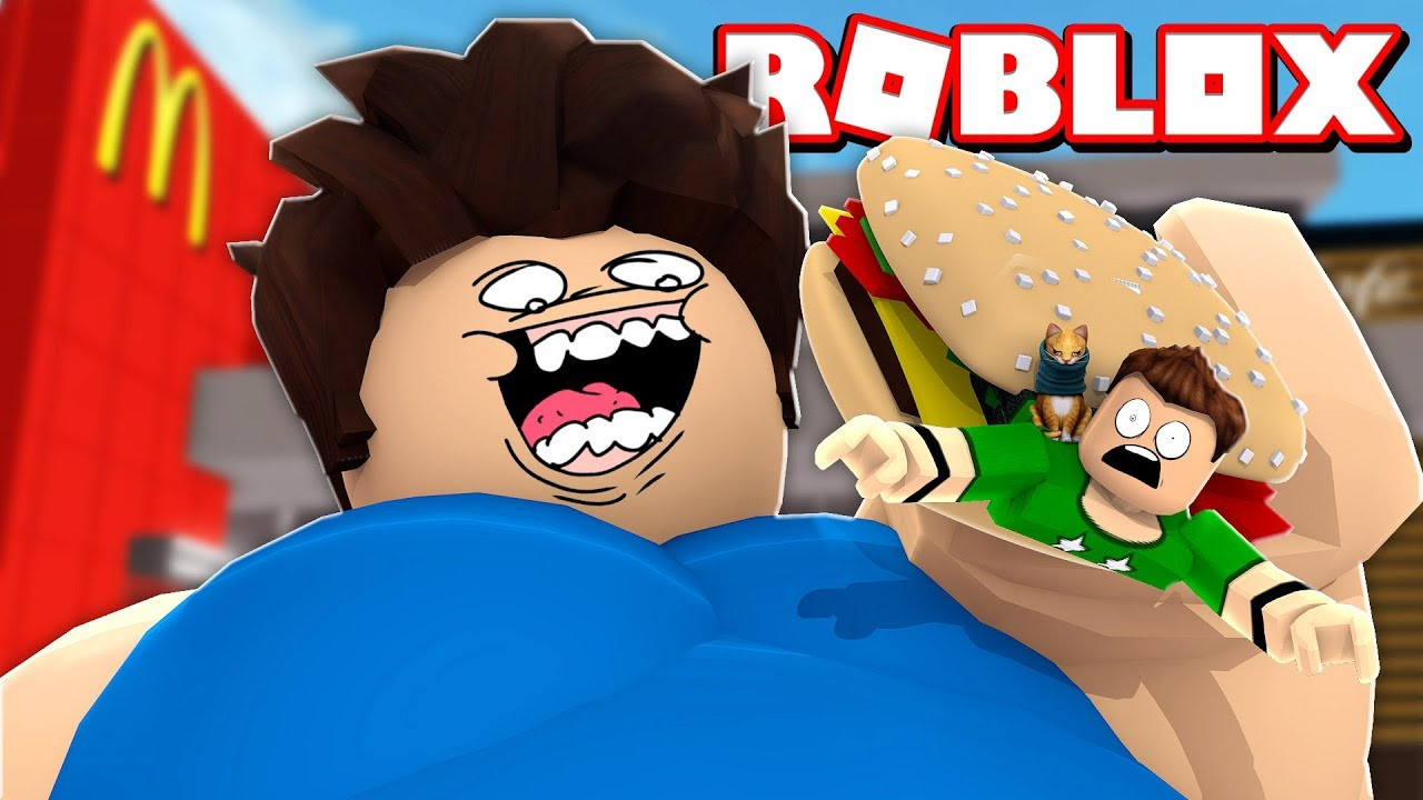 小飞象解说Roblox吃货模拟器 我变成了超级大胖子!尝尝汉堡炸弹的...