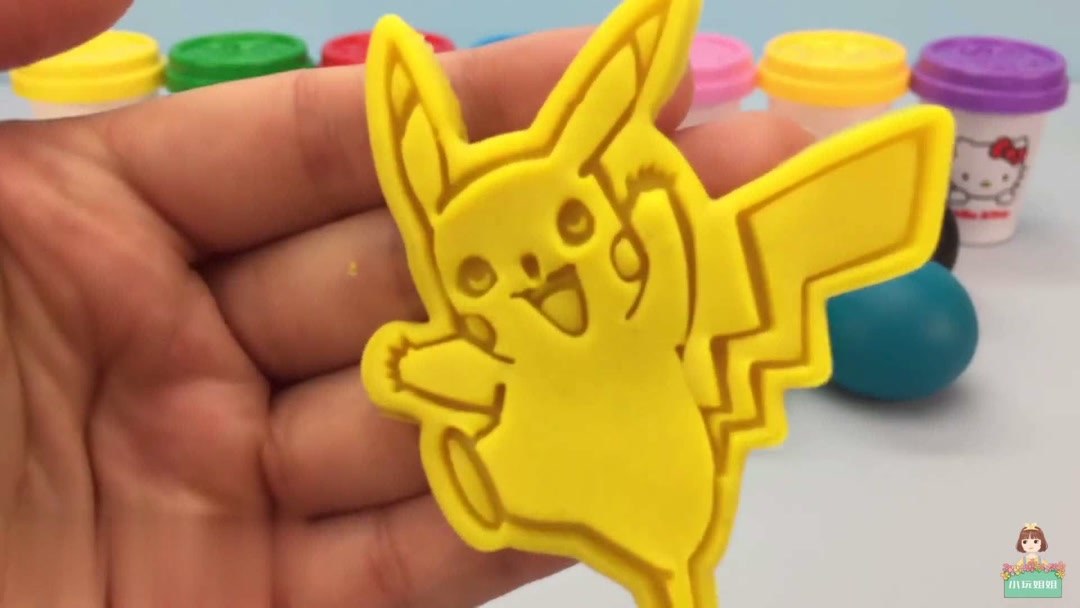 幼儿园彩泥水晶泥玩具:手工制作皮卡丘超级飞侠猫小子