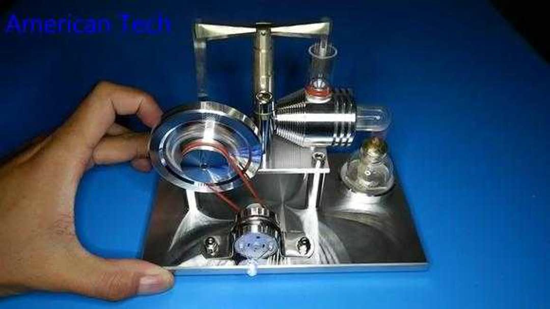 新买的,斯特林热空气发动机模型试机,斯特林引擎模型