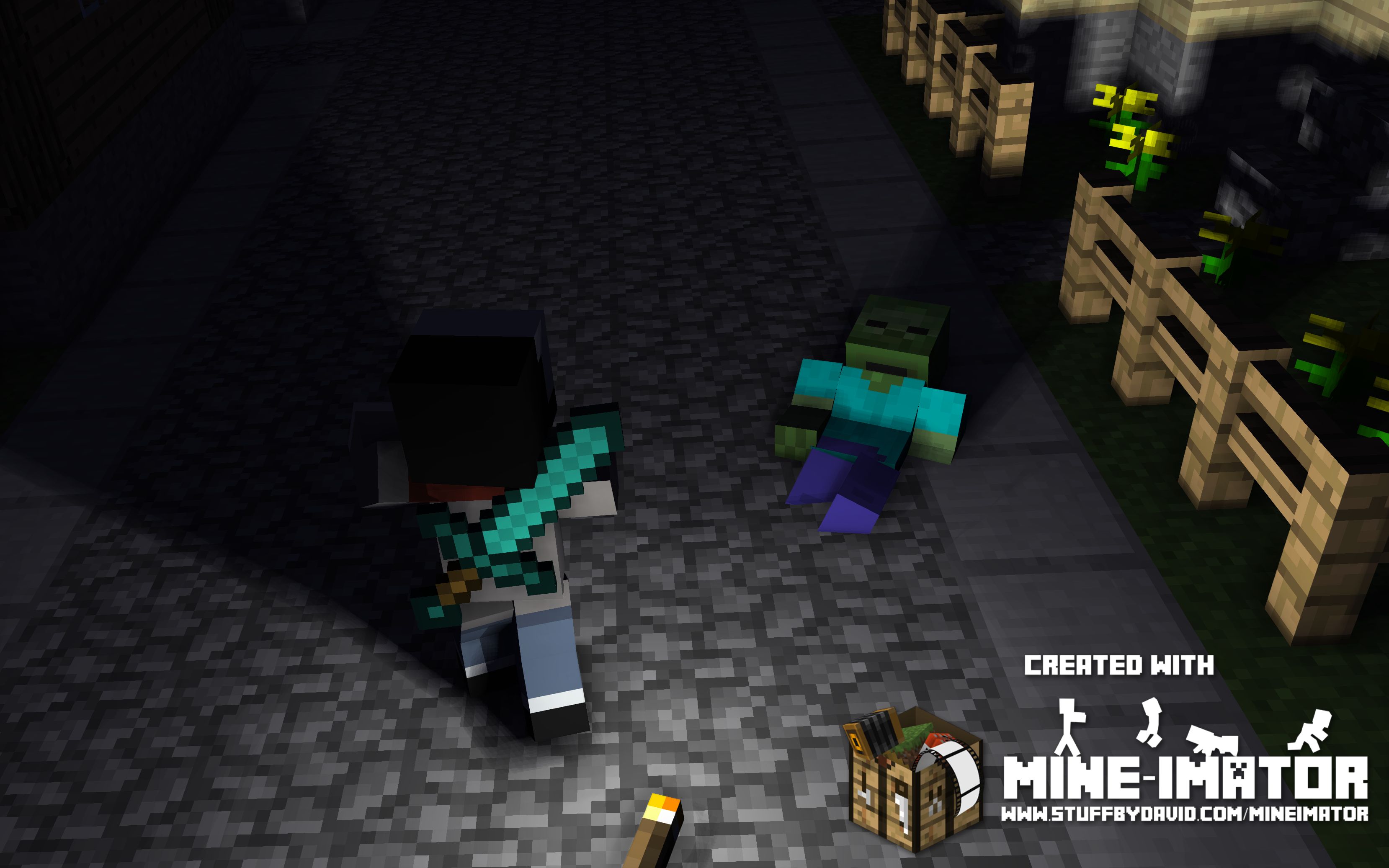 【年终更新】KKM剑客之表演 mine imator制作