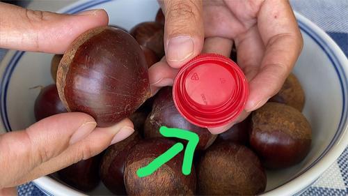 才知道板栗开口这么简单,只需一个瓶盖,一分钟做几十个,真实用