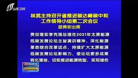 林武主持召开省推进碳达峰碳中和工作领导小组第二次会议