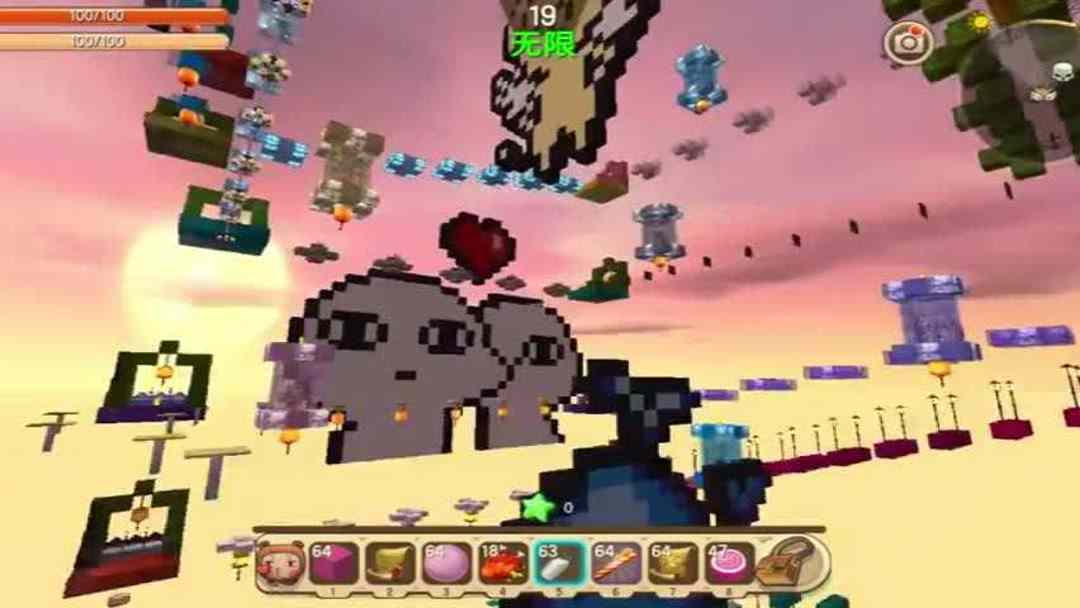 迷你世界:心形像素图案,好可爱啊我要学会怎么拼成这个样子