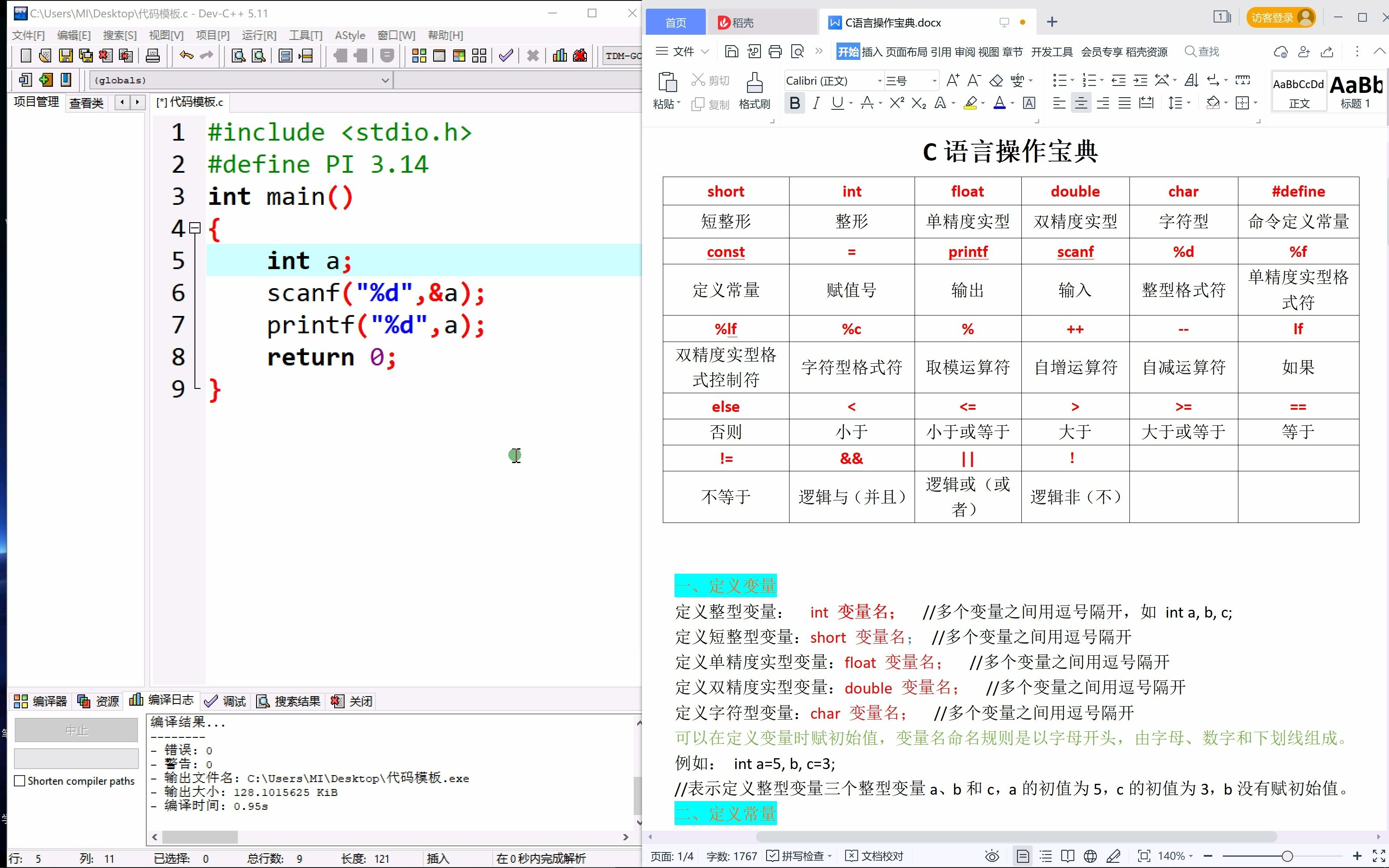 信息会考 C语言考点串讲第一集 | 变量 | 常量 | 算术表达式 | 赋值