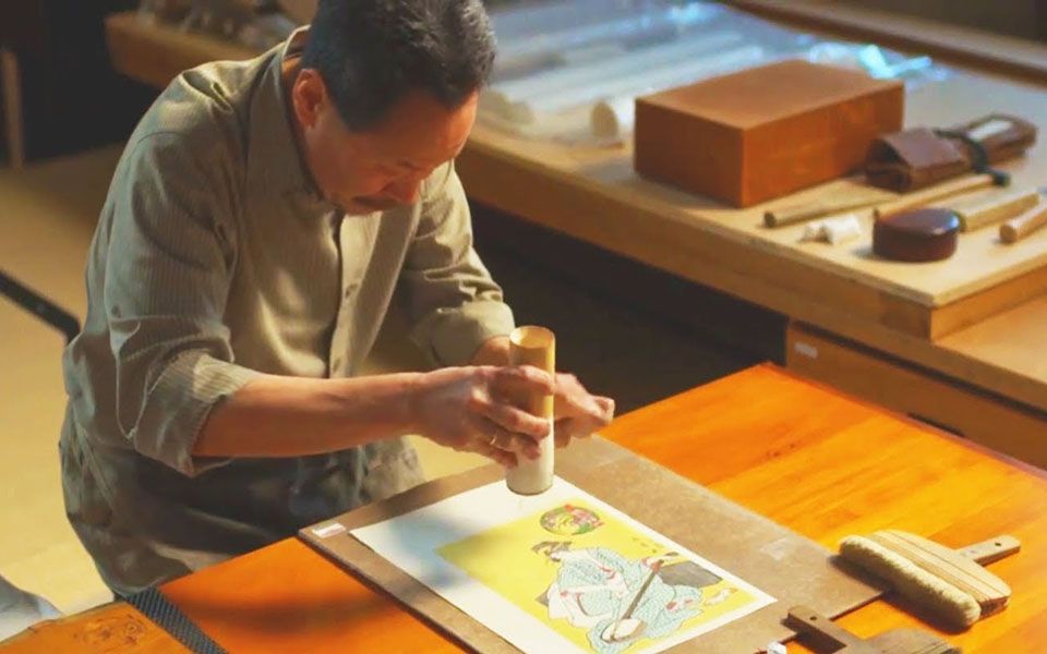 【意想不到的ASMR】传统的日式版画制作技艺(印刷过程及解说) || ...