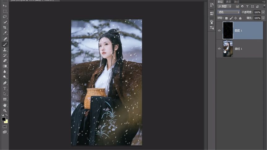 4.PS制作雪花飘落效果