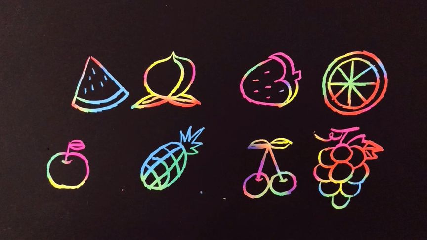 用数字1～8画水果