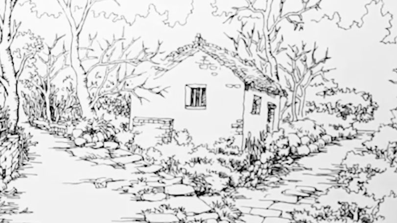 零基础学钢笔画,用一根根随性的线条也能勾勒出这样的画面