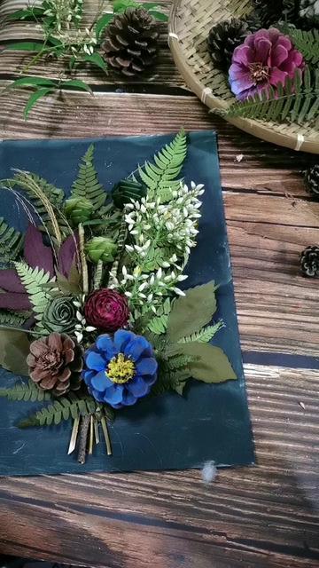DIY手工画框干花,干花制作,普通的松塔这样做,收藏大...