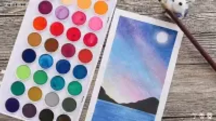 简单的水彩画星空~