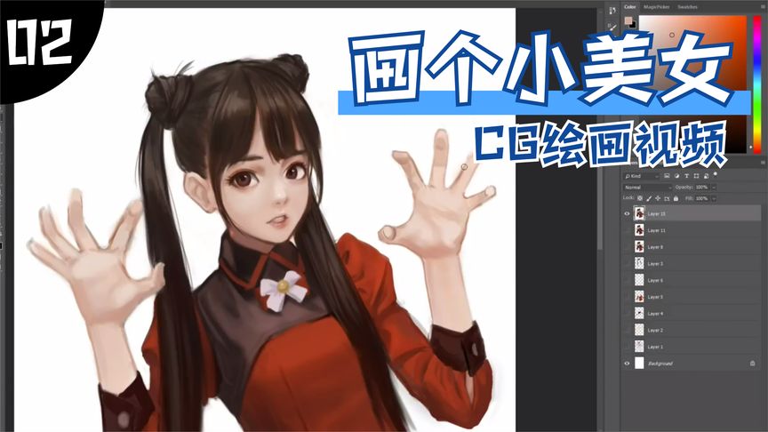 随笔画的动漫小美女,大家觉得简单吗?