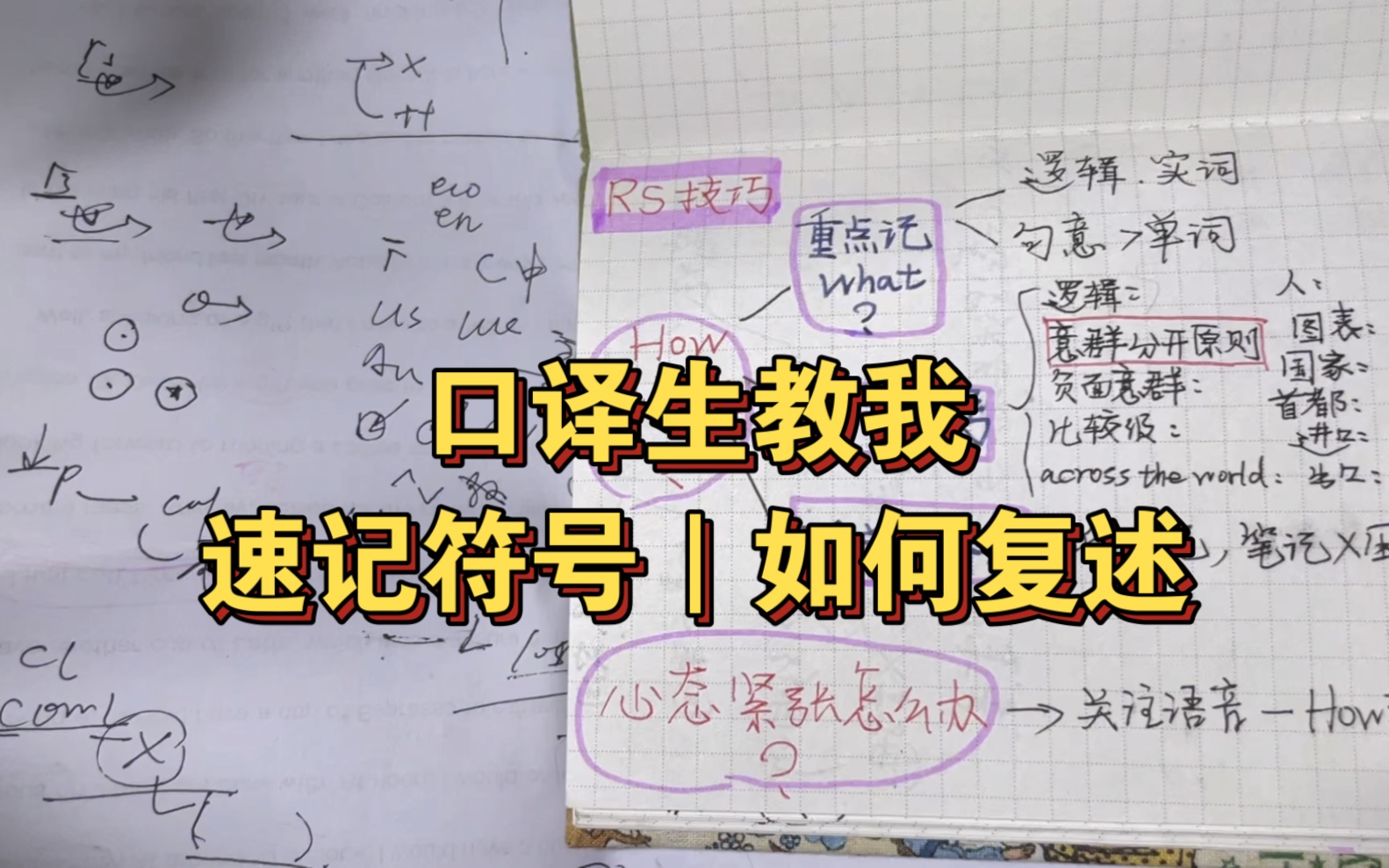 口译生教我速记符号|如何复述|心态紧张怎么办|RS做笔记的方法