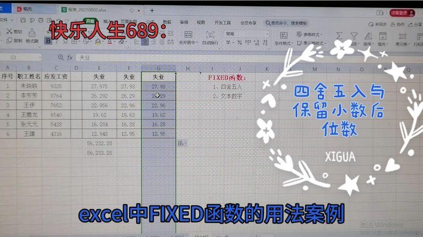 每日学习,每日进步:(7、exceI中Fixed函数的功能。)