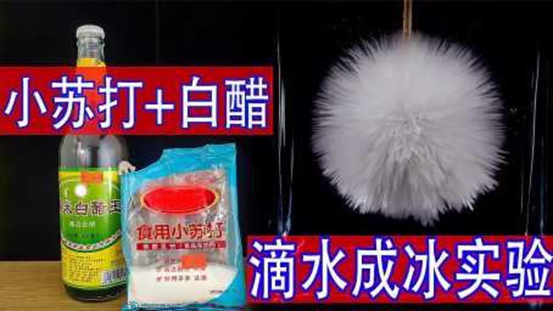 滴水成冰实验!把小苏打放进白醋溶液,不到5秒就结冰!美的像花