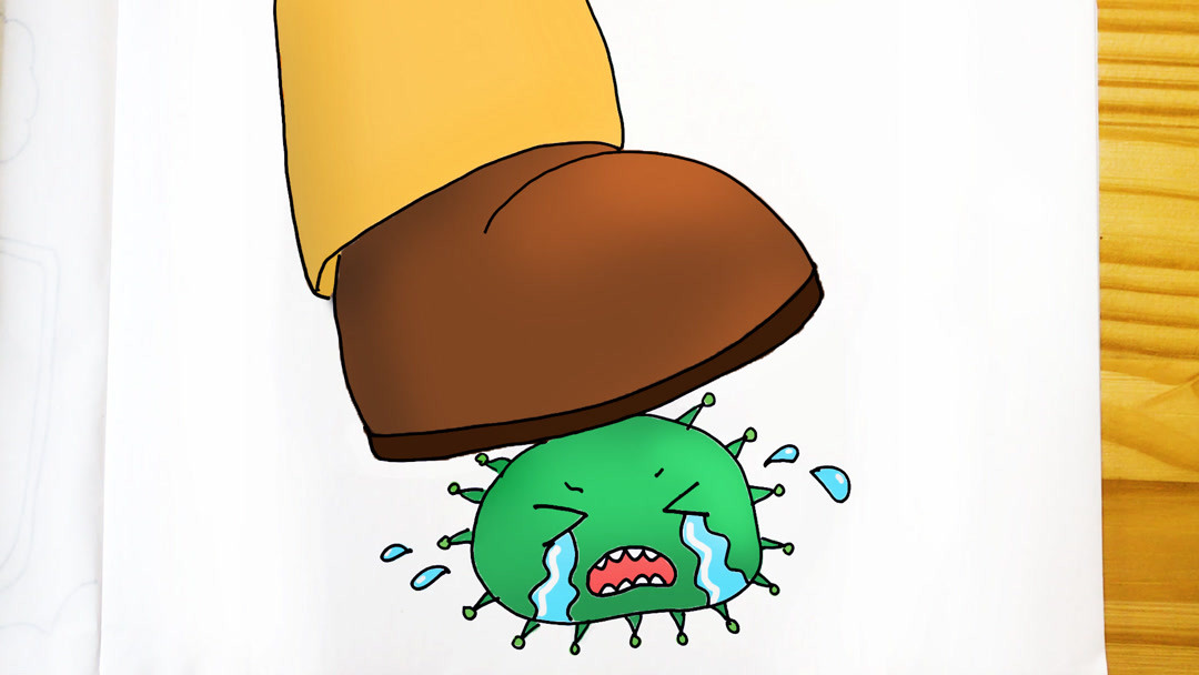 让病毒无所遁形!学画打倒新型冠状病毒简笔画,武汉加油!