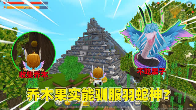 迷你世界:雨林生存!乔木果实能驯服羽蛇神当坐骑?