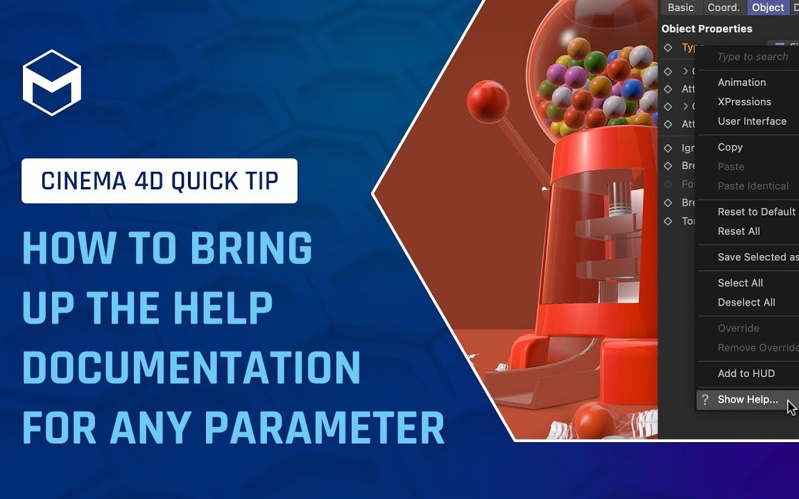 Cinema 4D 官方快速技巧New 28-如何查看某个参数的帮助文档